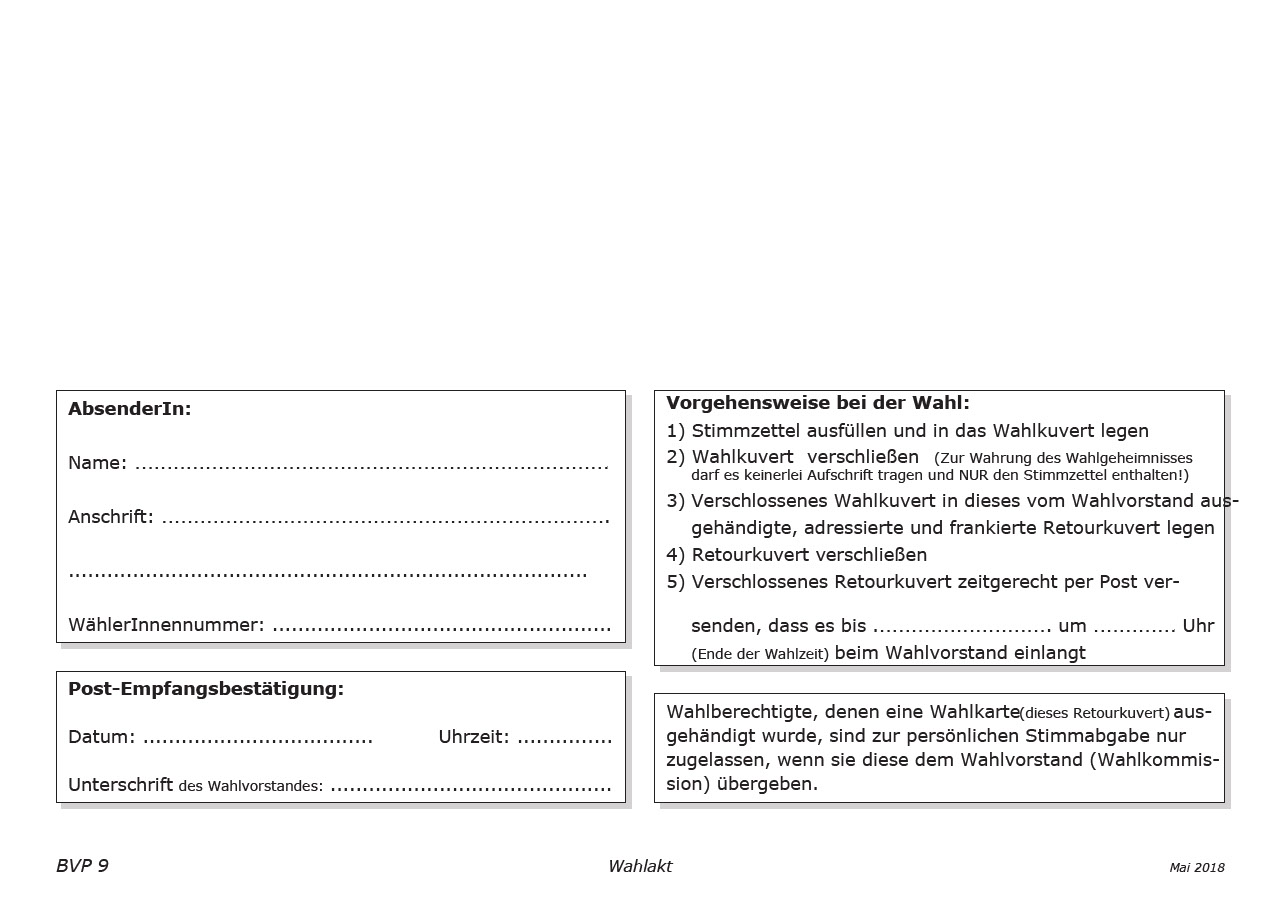 Formulare für die Wahl der Behindertenvertrauensperson | ÖGB